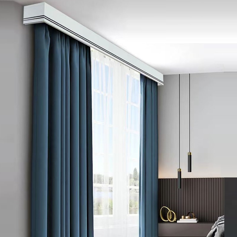 Luxurious Curtain Cassette Box Pelmet Single Tracks Double Rod Ceiling ...