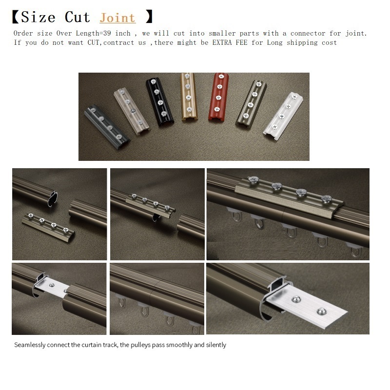 Sliding Curtain Pole Double or Single Rod Windows Track Customize ...