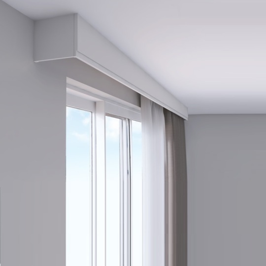 KARLLEO Curtain Pelmet Box with Double Rails Four-in-one Ceiling or ...