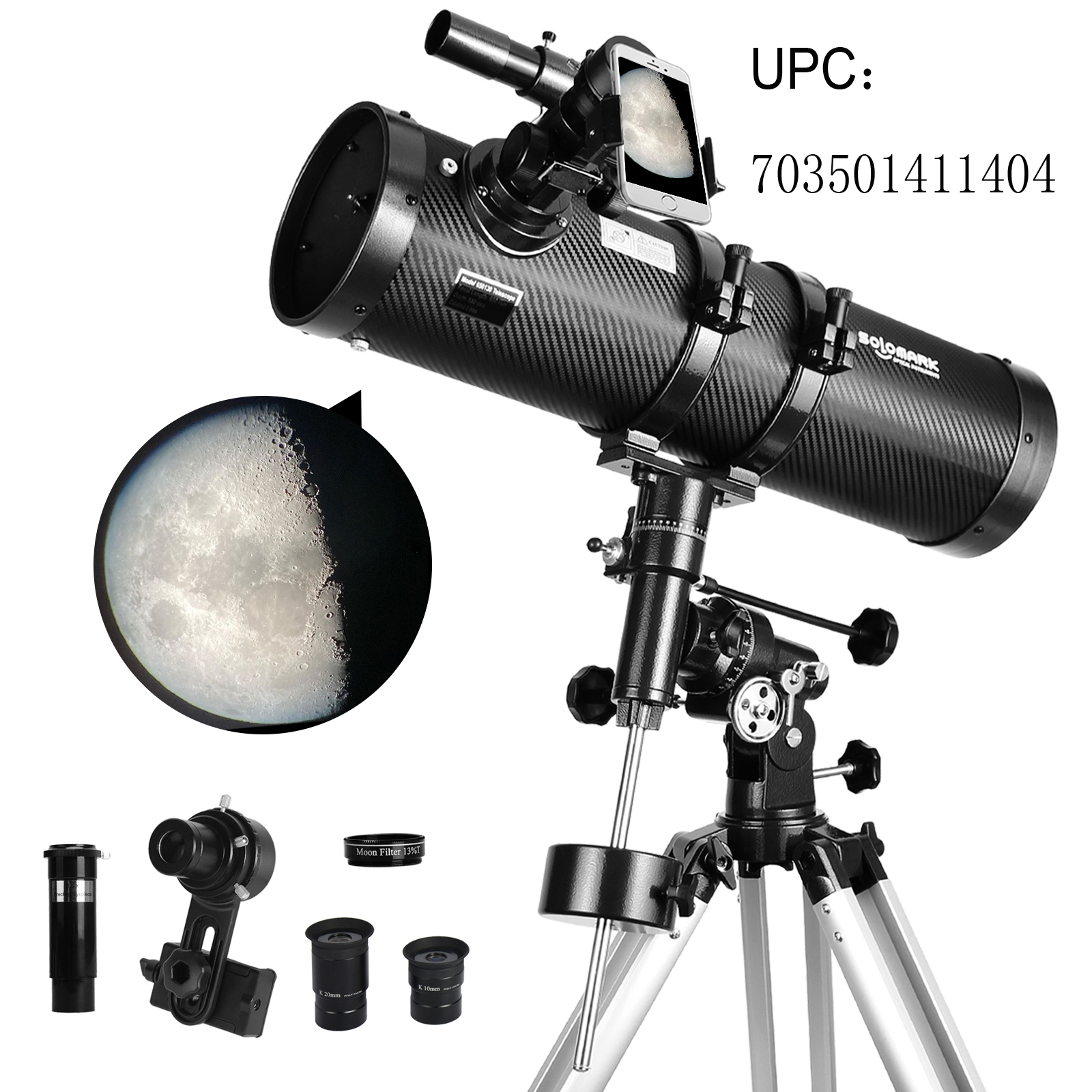 Telescope 130EQ Newtonian Reflector Telescopes for Adults, Professional ...