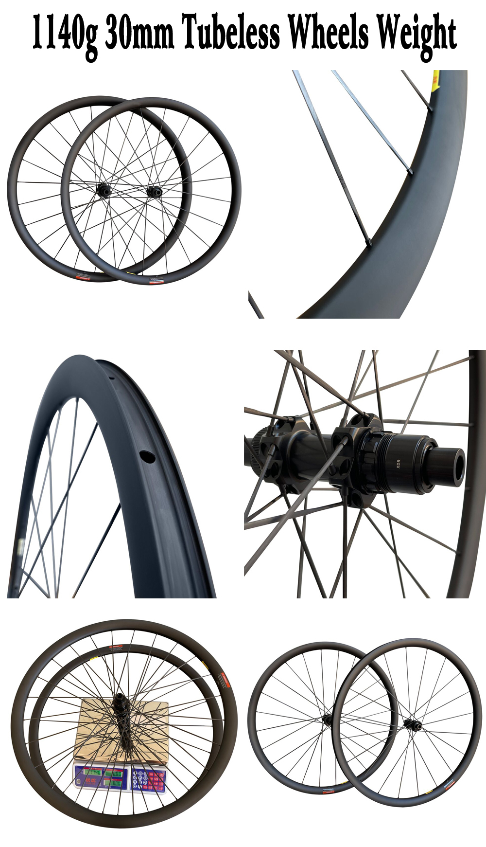 Carbon Spoke Wheelset Ultralight Wheels Tubeless / Clincher Disc Brake ...
