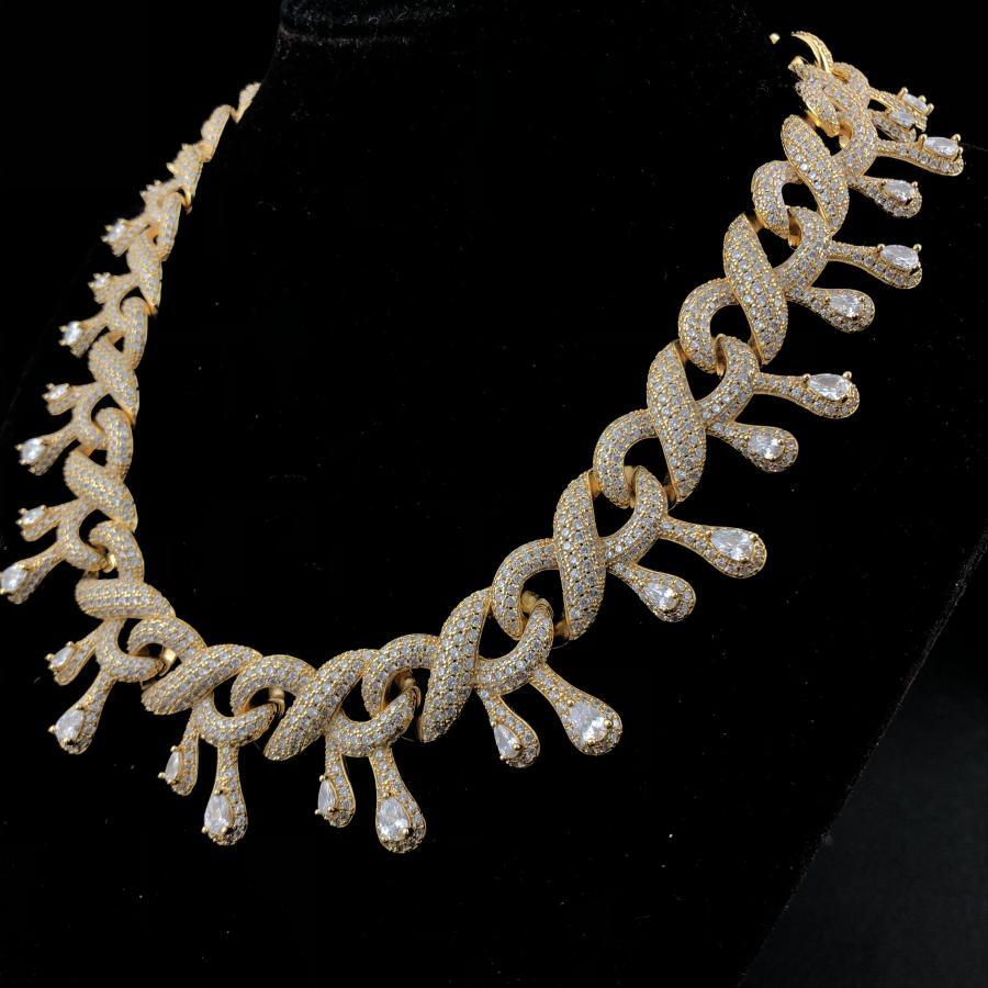 15mm drip Infinity Diamond Chain 18k Gold and white gold