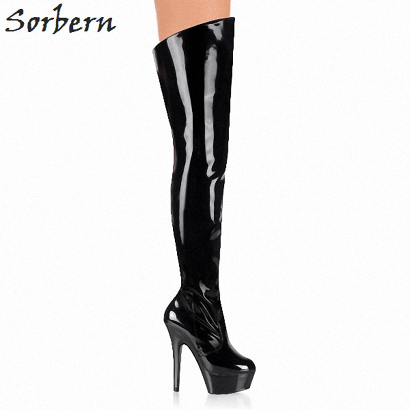 Sobern Sock Boots Over The Knee Thigh High Heels Comfort Boots Women