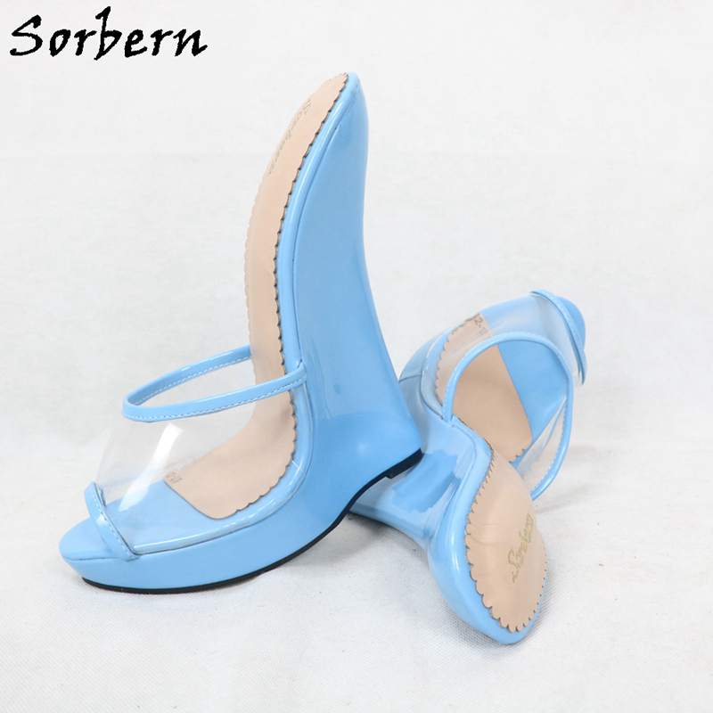 Sorbern Patent Wedges Slip On Sandals Women Open Toe