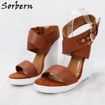 Sorbern Neno Peach Wedges Sandal 20cm High Heel Platform Summer Shoes ...