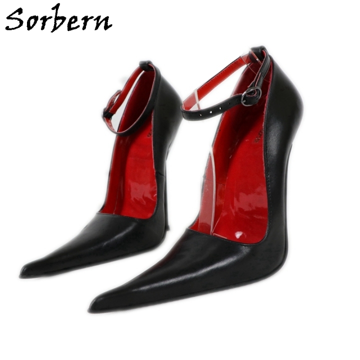 Sorbern Long Pointy Toes Women Pumps Big Size Stilettos High Heels