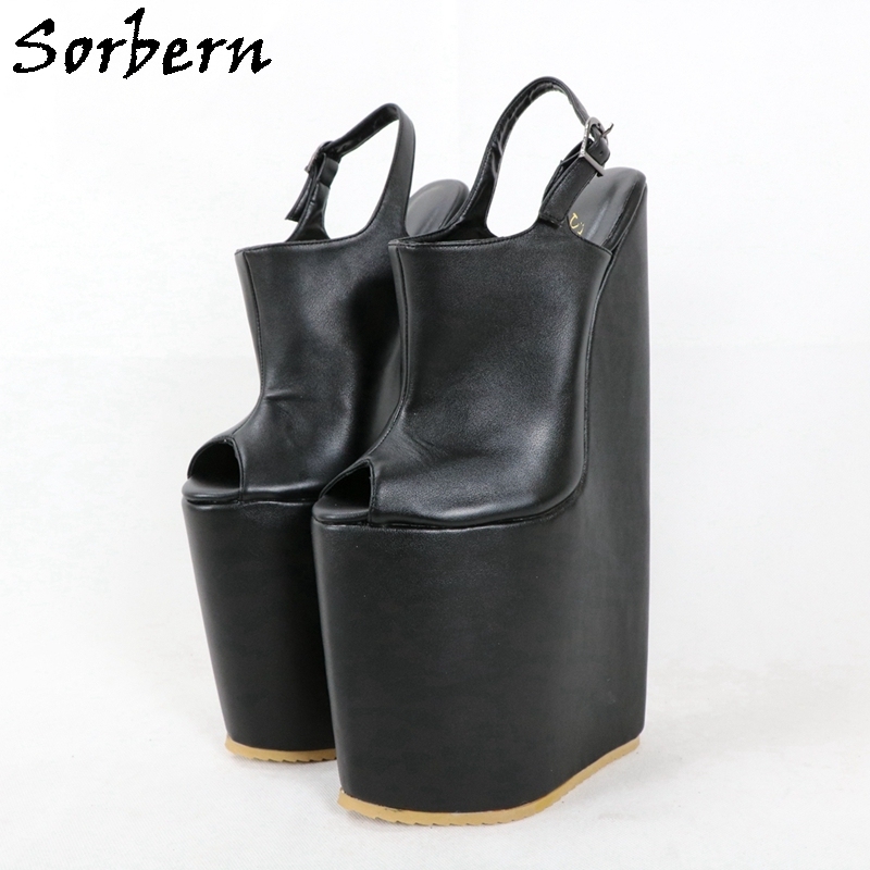 Sorbern 30Cm Narrow Heel Wedge Boots Women Mid Thigh High Half Zippers ...