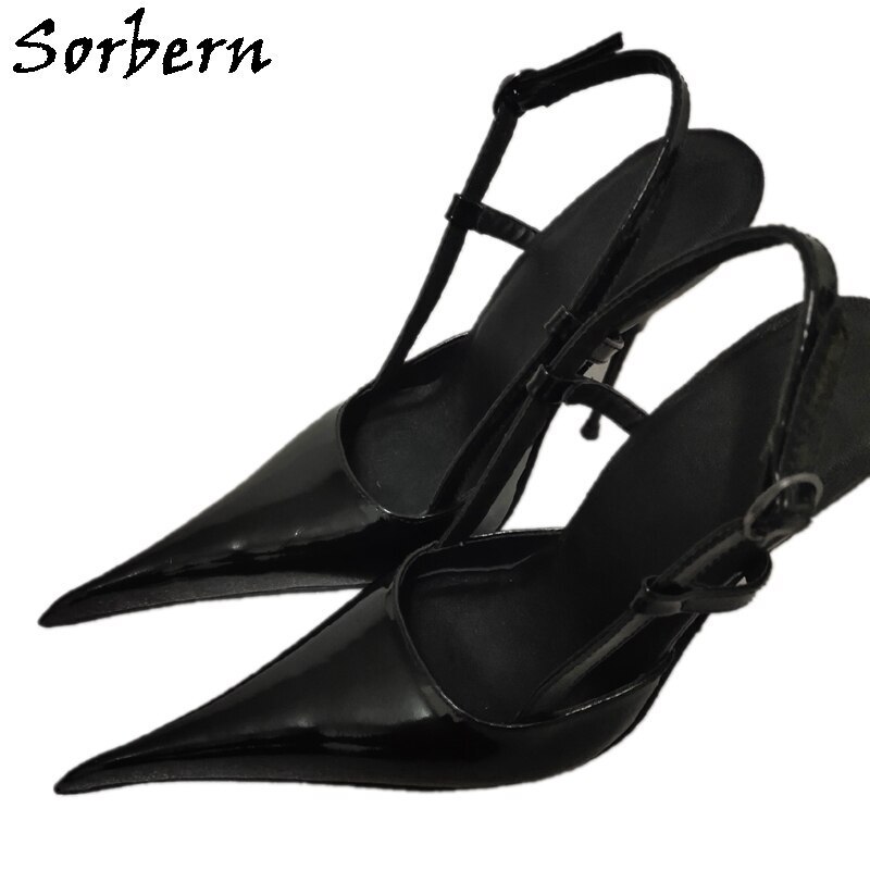 Sorbern Long Pointy Toes Women Pumps Big Size Stilettos High Heels