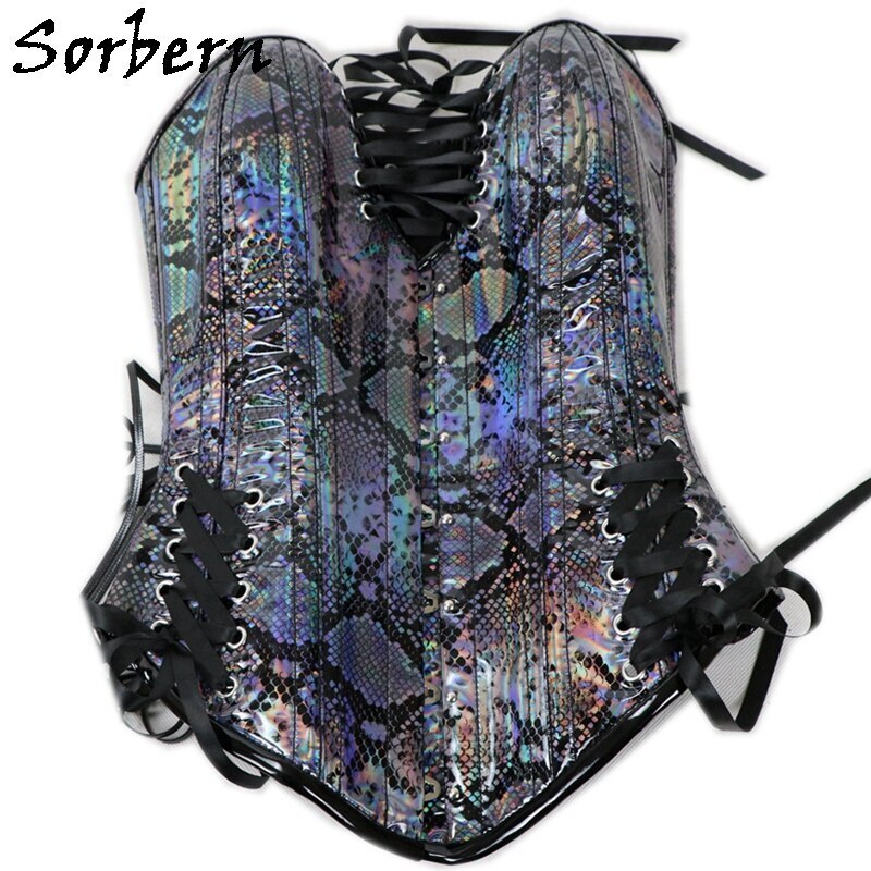 Sorbern Customized Lockable Cupless Corset Women BDSM Fetish Red Patent