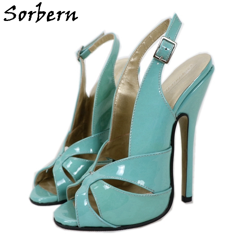 Sorbern Cute Round Toe Women Pump Shoes High Heel Real Leather Slip On