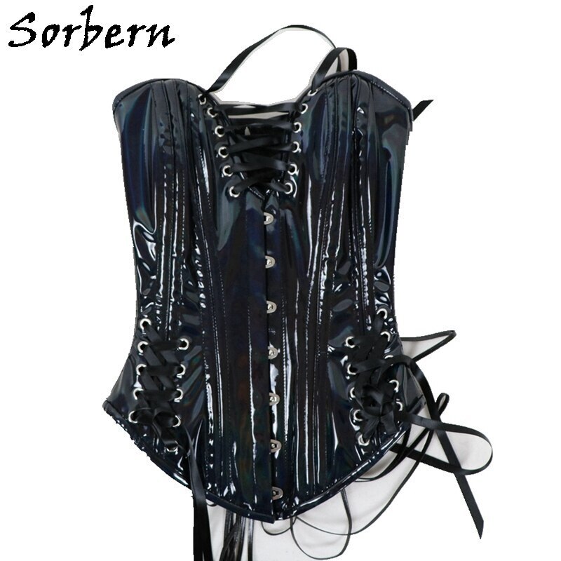 Sorbern Customized Lockable Cupless Corset Women BDSM Fetish Red Patent