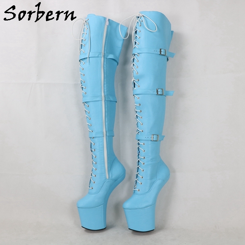 Sorbern Heelless Wedge Platform Ankle boots Multi-color Nightclub ...