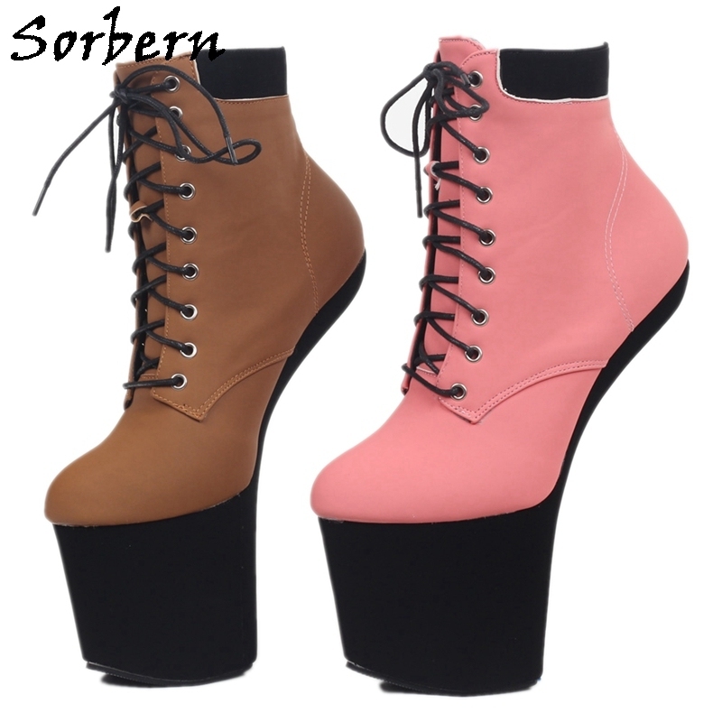 Sorbern Heelless Wedge Platform Ankle boots Multi-color Nightclub ...