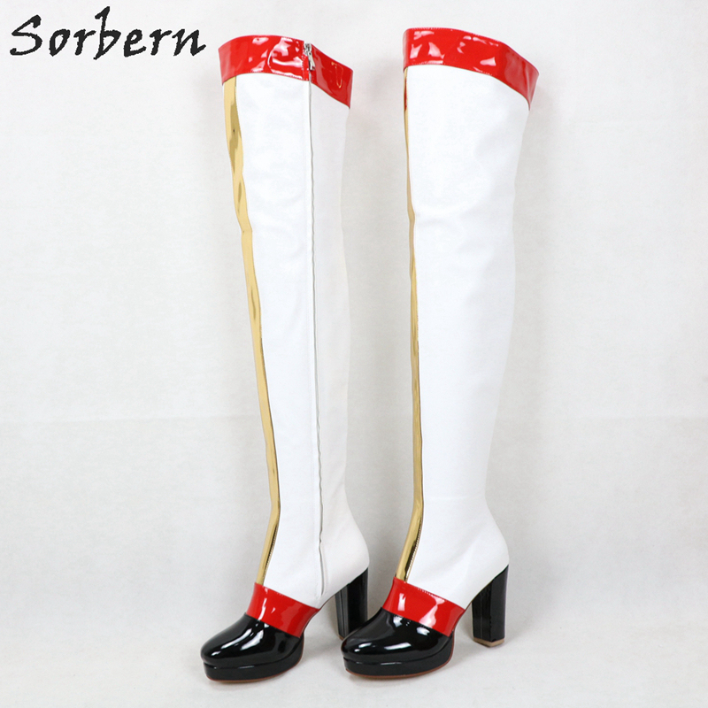 Sorbern Black Drag Queen Boot Crotch Thigh High 85Cm Inside 125Cm ...