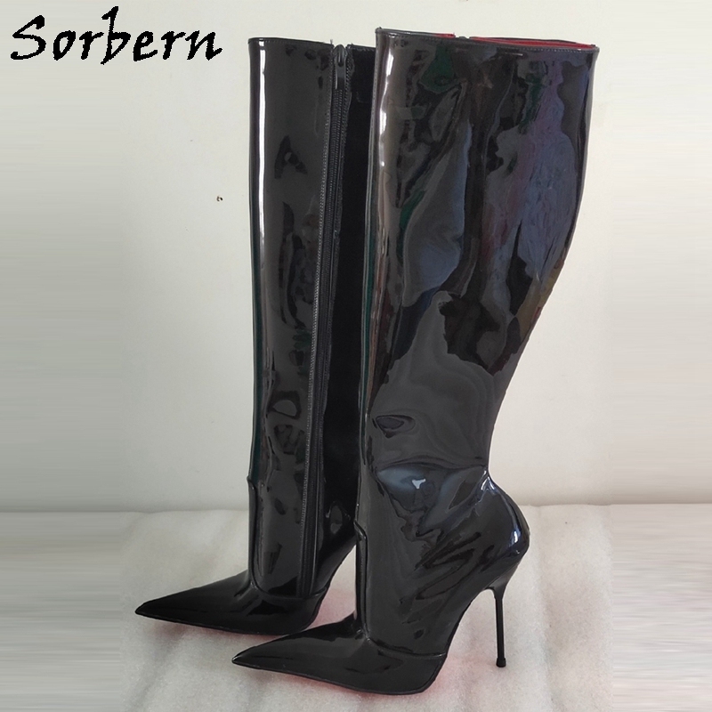 Sorbern Real Leather Women Pump 14cm High Heel Shoe Stilettos Office ...