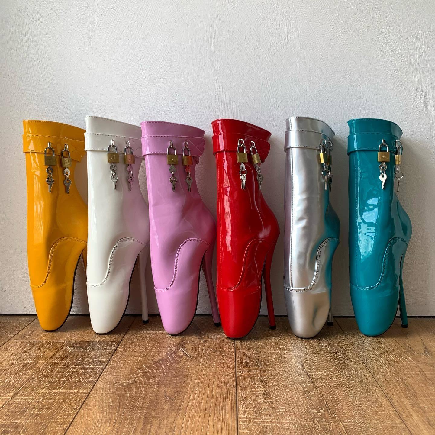 Sorbern Sexy Lockable Ankle Boots For Women Ballet High Heel Stilettos ...