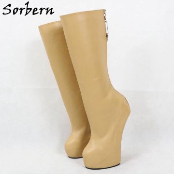 Sorbern Red Over The Knee Boots For Women Drag Queen Wedge Boots ...