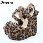 Sorbern Patent Wedges Slip On Sandals Women Open Toe