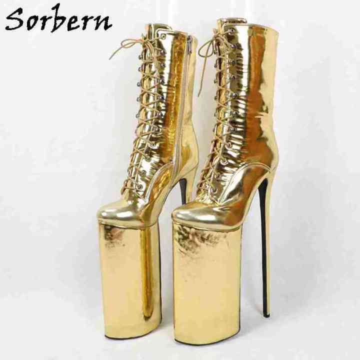 Sorbern Transparent 30cm Sandal Female Extreme High Heel Slip On ...