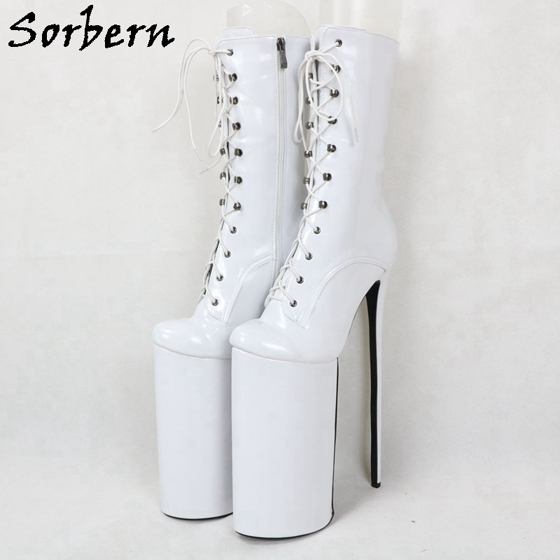 Sorbern Transparent 30cm Sandal Female Extreme High Heel Slip On ...