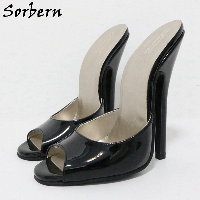Sorbern 18Cm Steel High Heel Women Slippers Stilettos Slides Wife Play ...