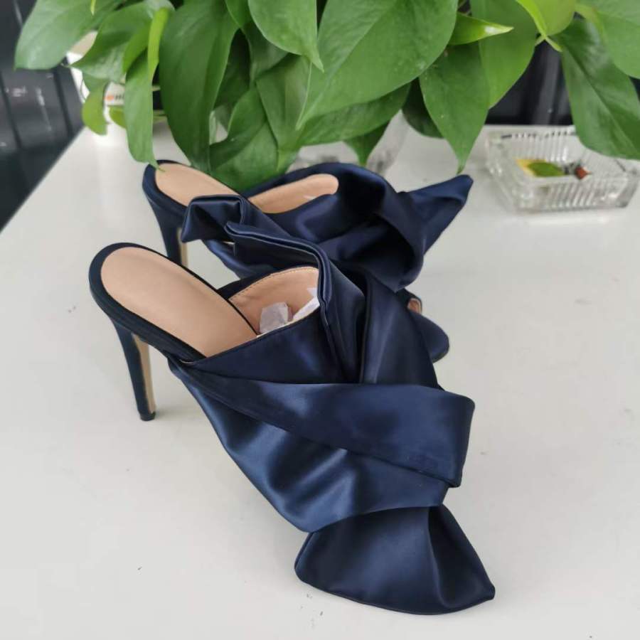 Sorbern 18Cm Silver Women Slippers Summer Style Metal High Heels