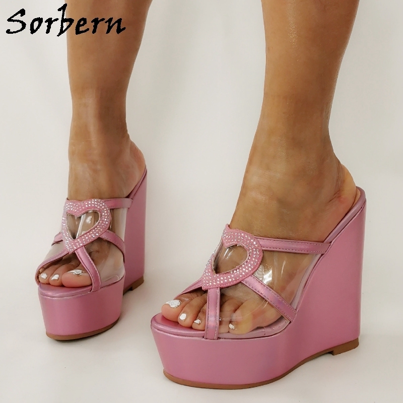 Sorbern Elegant White 18Cm High Heel Slippers Women Peep Toe Stilettos ...