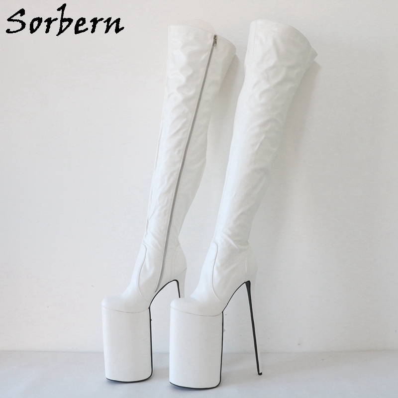 Sorbern Transparent 30cm Sandal Female Extreme High Heel Slip On ...