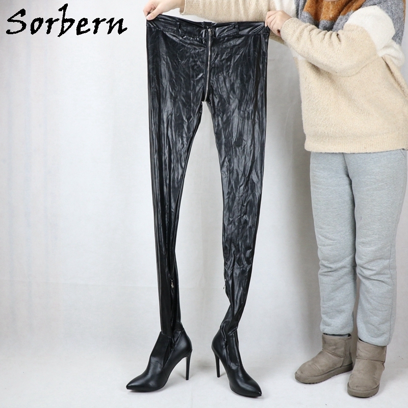 Sorbern White Matt Legging Boots Flat Heels Round Toe Comfortable ...