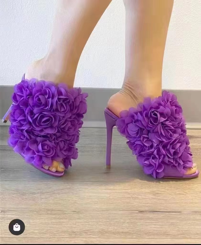 Sorbern Elegant White 18Cm High Heel Slippers Women Peep Toe Stilettos ...