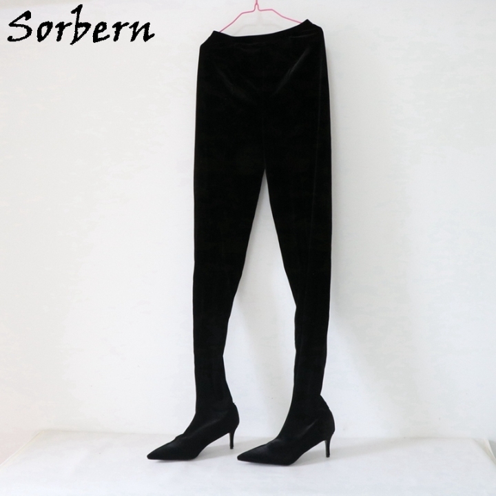 Sorbern White Matt Legging Boots Flat Heels Round Toe Comfortable ...