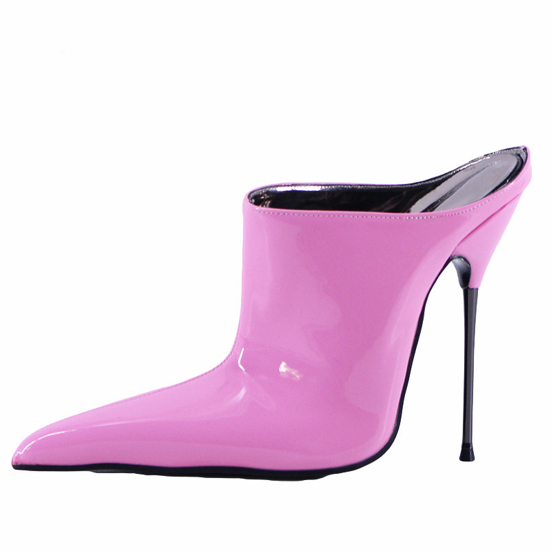 Sorbern 12Cm Metal Cigarette High Heels Women Mules Slip On Shoes ...