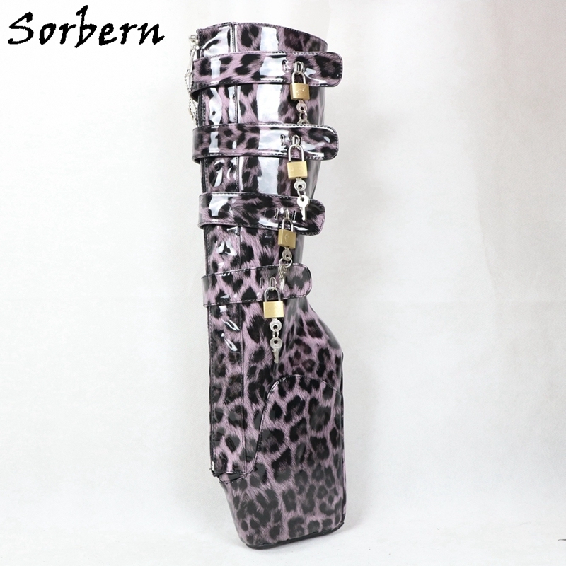 Sorbern Customized Thigh High Curved Wedge High Heel Boots Made-to-order
