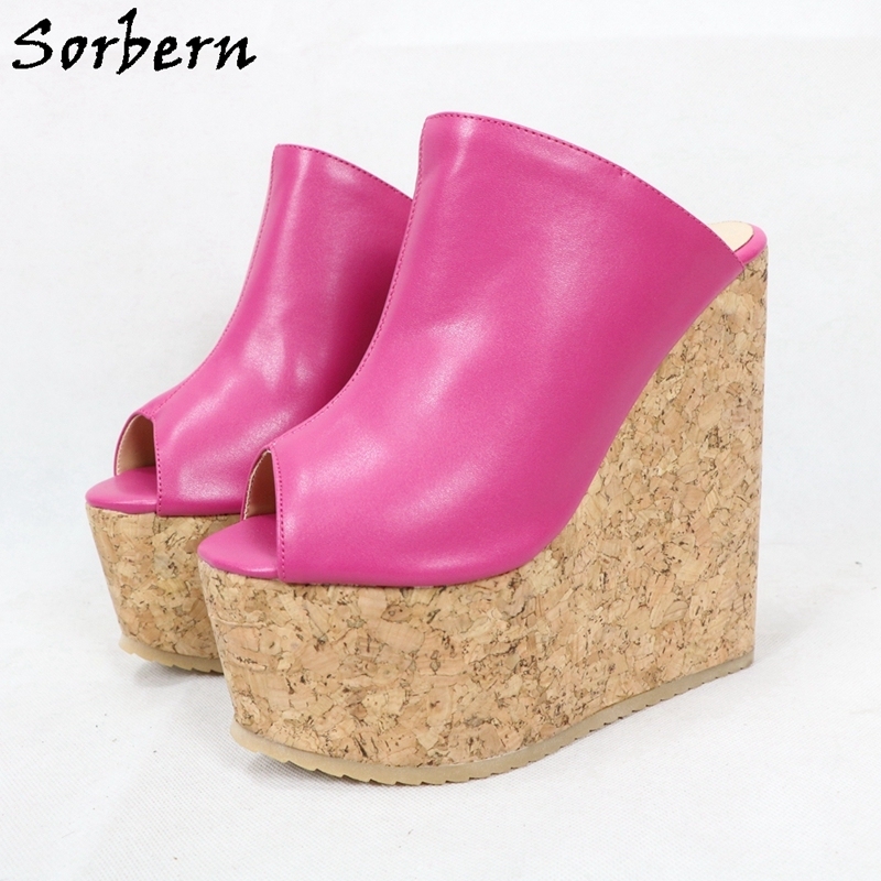 Sorbern Customized Thigh High Curved Wedge High Heel Boots Made-to-order