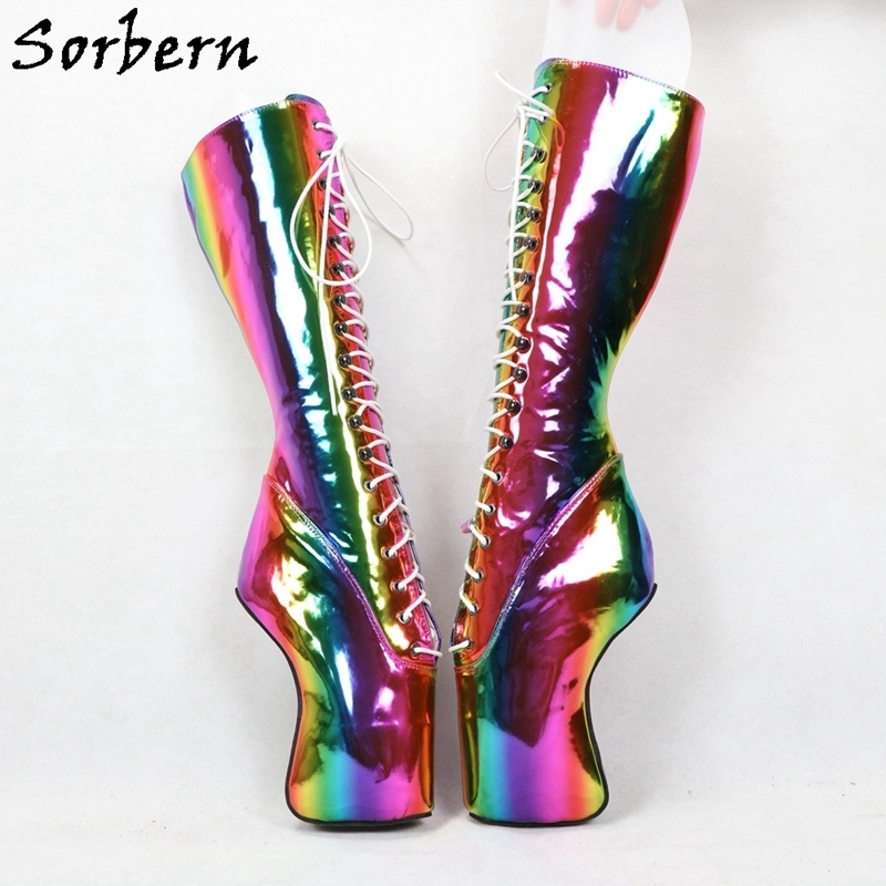 Sorbern Rainbow Mary Janes Pump Ballet Stilettos High Heels Unisex ...