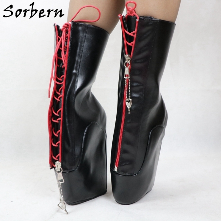 Sorbern Ballet High Heel Lace Up Ankle Strap Pump Shoe BDSM Pinup ...