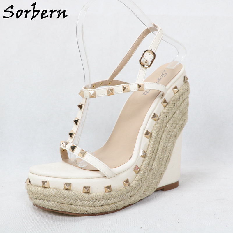 Sorbern 18CM Plus Size Women Sandals Wedges For Unisex Sandals Summer ...