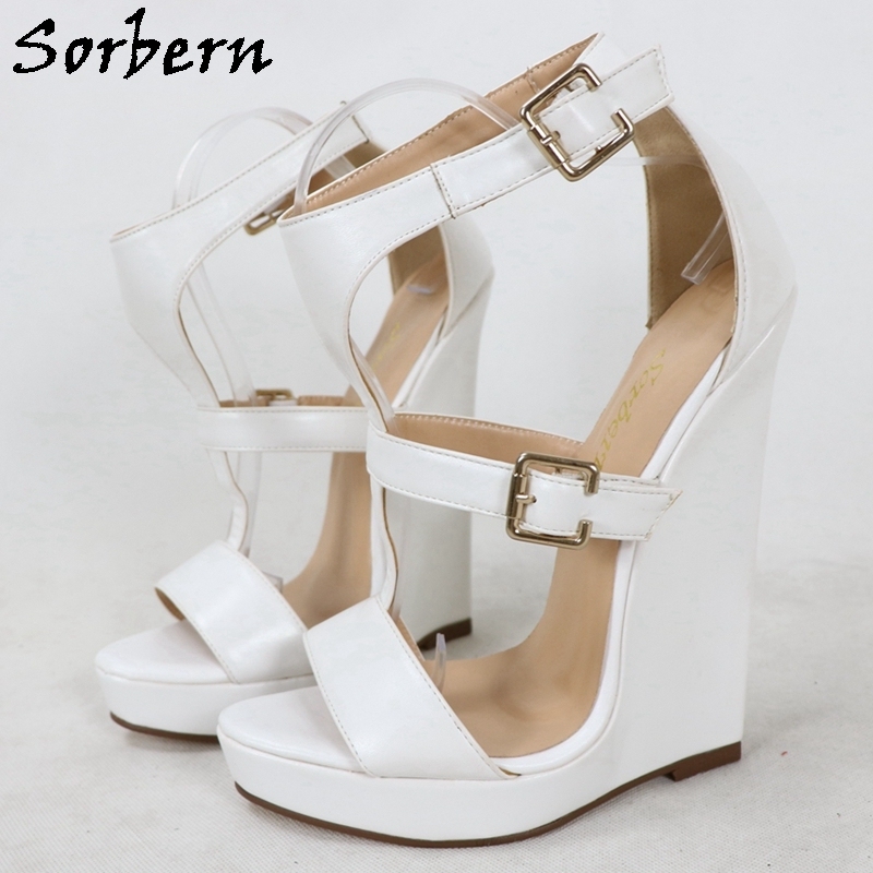 Sorbern Gold Slingback Wedge Heels: Thin Strap Fetish Shoe (Unisex ...