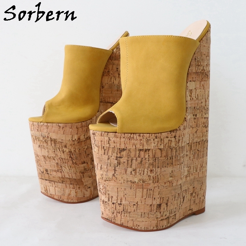 Sorbern Metallic Gold Slingback Thin Straps Wedge Style Fetish Shoe ...