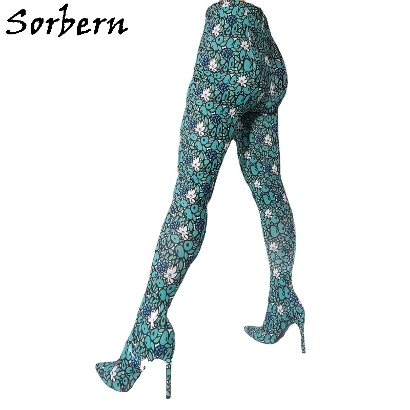 Sorbern White Matt Legging Boots Flat Heels Round Toe Comfortable ...