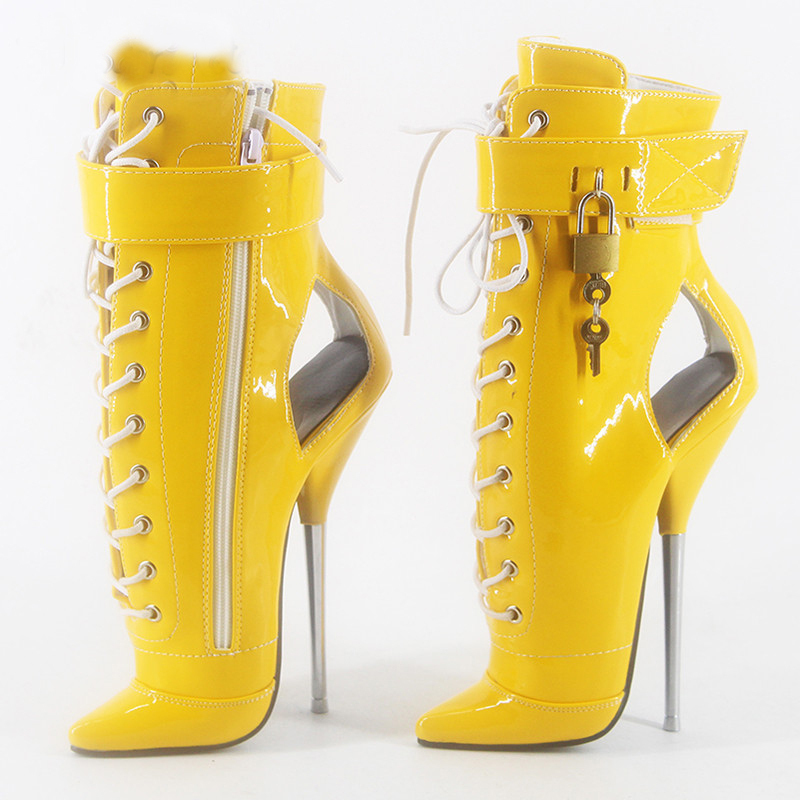 Sorbern Lockable Ankle Boots Heelless Bdsm Shoes No Heels For Bondage ...