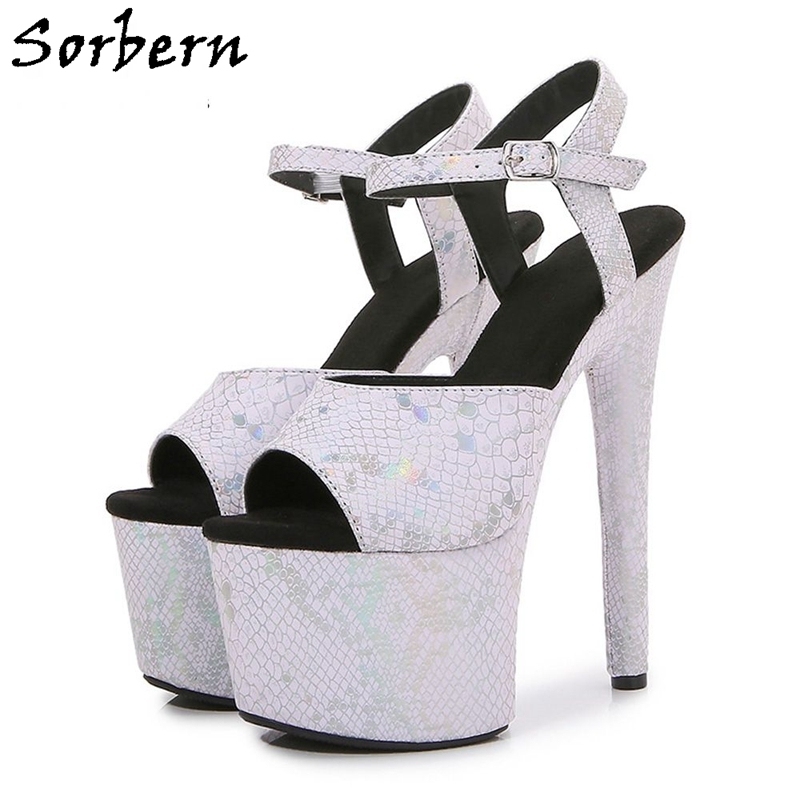 Sorbern Black Slingback Women Pump Shoes Open Toe 15Cm High Heel 4Cm Platform Stilettos