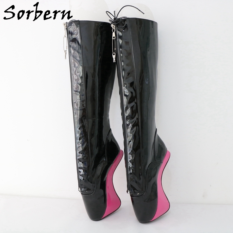 Sorbern Matte 20cm High Heels Boots Women Fetish Hoof Boots No Heel ...