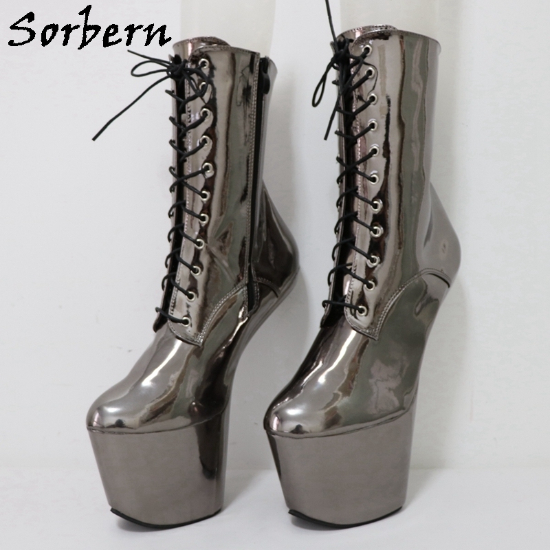 30CM Extreme High Heel Metal Heels Platform Boots