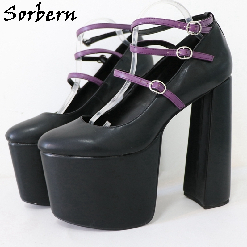 Sorbern Custom Women Boot Unisex Drag Queen Shoes 20cm Block High Heels ...