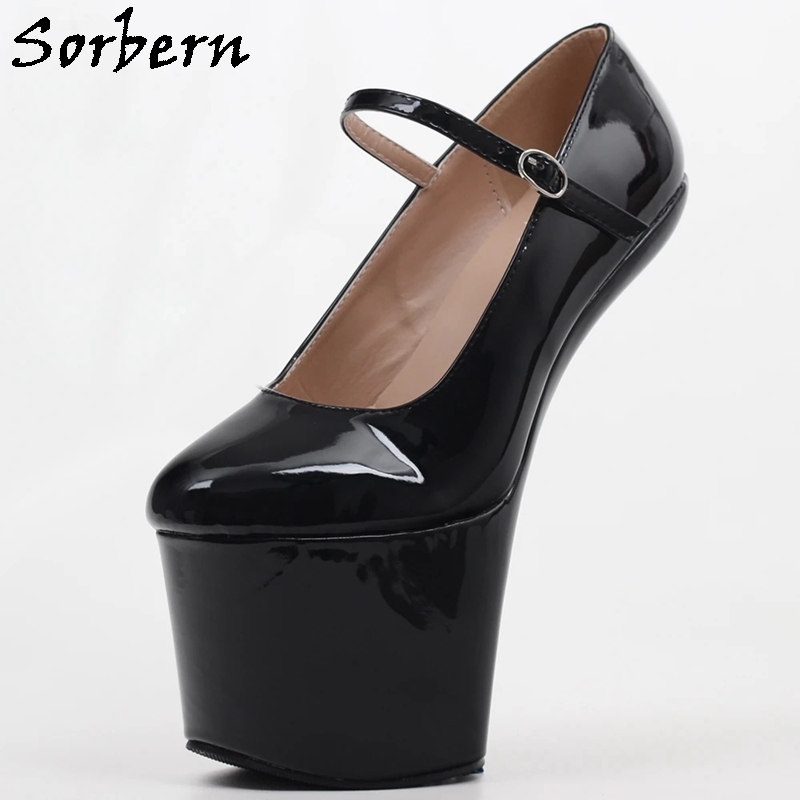 Sorbern 46Cm Wedge High Heel Sandals Ankle Strap Open Toe Drag Queen ...
