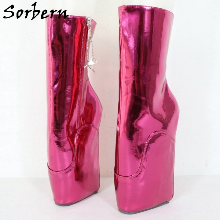Sorbern Sexy Fetish High Heel Boots Unisex Big Size Ballet Wedge Hoof ...