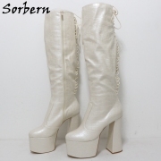 Sorbern Vintage Sequins Glitter Drag Queen Platform Boots Women Unisex ...