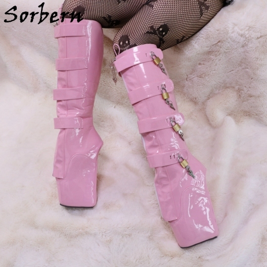 Sorbern Sexy Fetish High Heel Boots Unisex Big Size Ballet Wedge Hoof ...