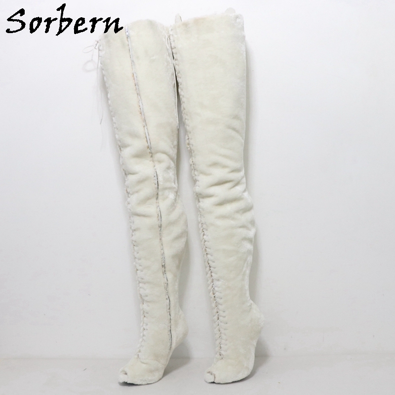Sorbern Black Shiny Heelless Ankle Boots For Women Unisex Styles Custom ...
